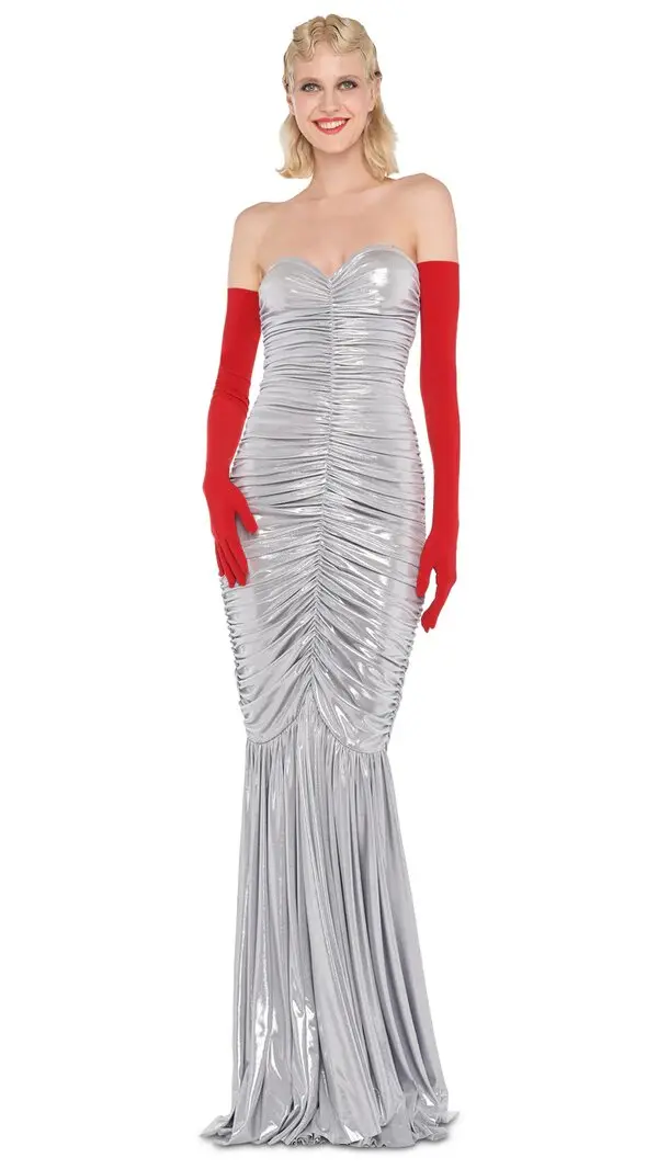 Norma Kamali Slinky Ruched Fishtail Gown