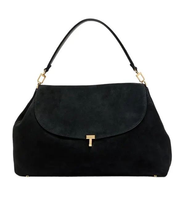 TOTEME T-lock Suede Top Handle Bag
