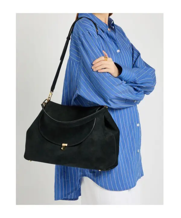 TOTEME T-lock Suede Top Handle Bag