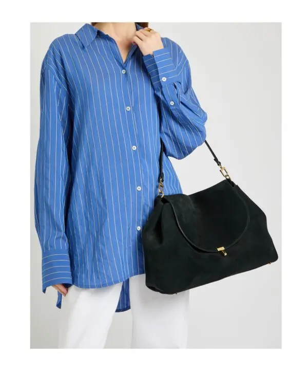 TOTEME T-lock Suede Top Handle Bag