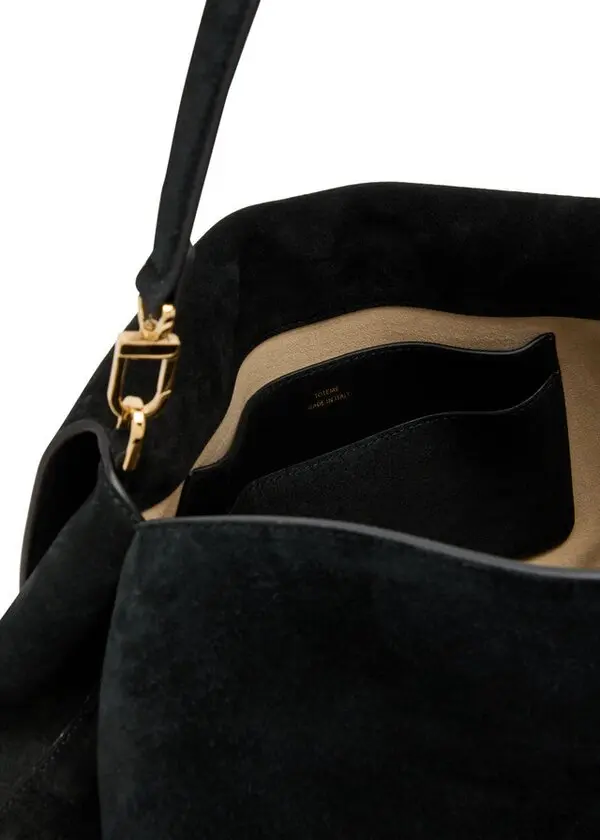 TOTEME T-lock Suede Top Handle Bag