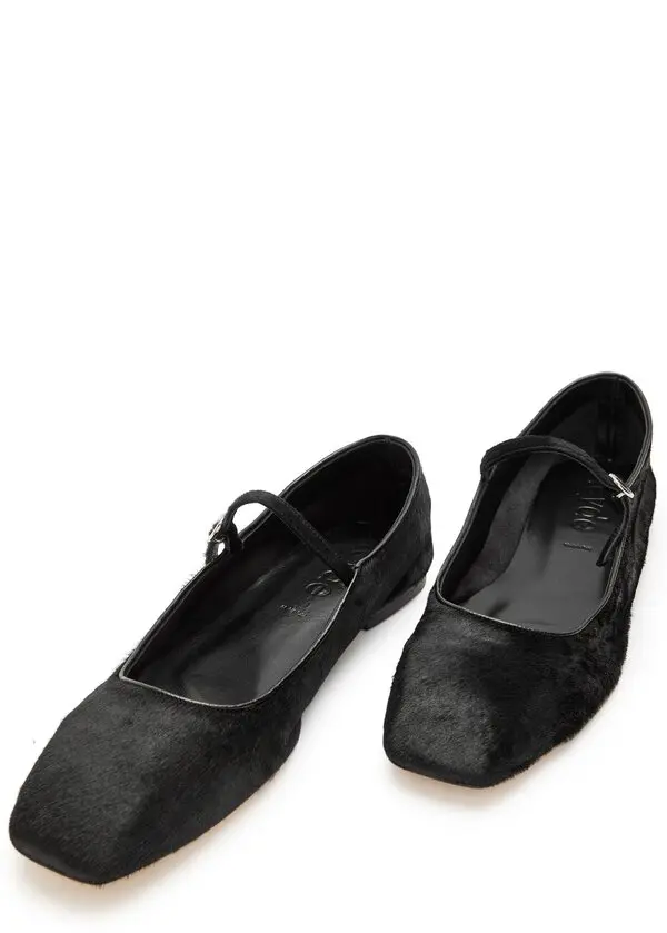 AeydĒ Uma Pony Hair Mary Jane Flats
