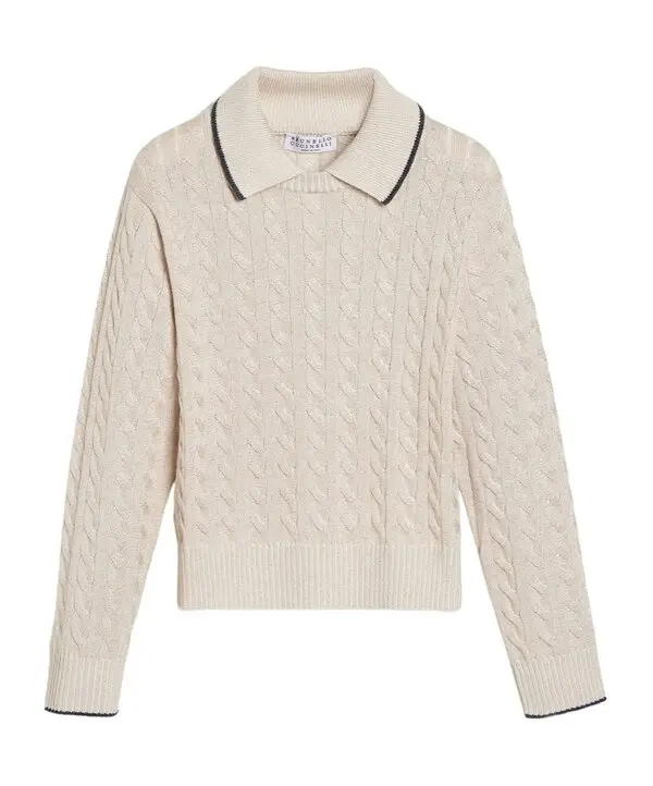 Brunello Cucinelli Sparkling Cable-knit Layered-effect Sweater