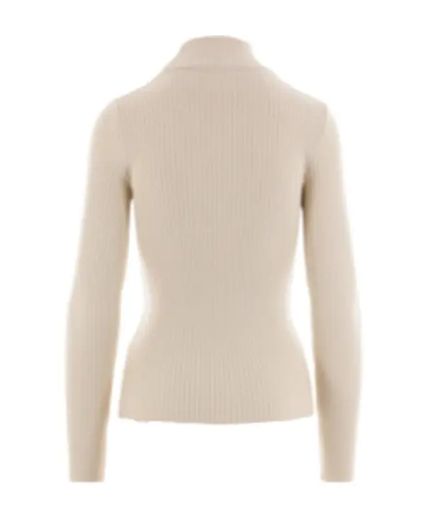 COURREGES Ribbed High Neck Jumper - Nude