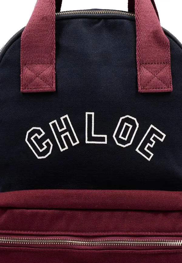 Chloé Logo-embroidered Canvas Backpack