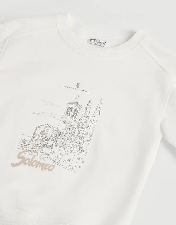 Brunello Cucinelli Cotton Smooth French Terry Sweatshirt With Print