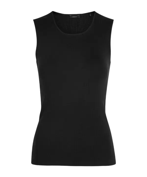 JOSEPH Stretch-silk Knit Tank - Black