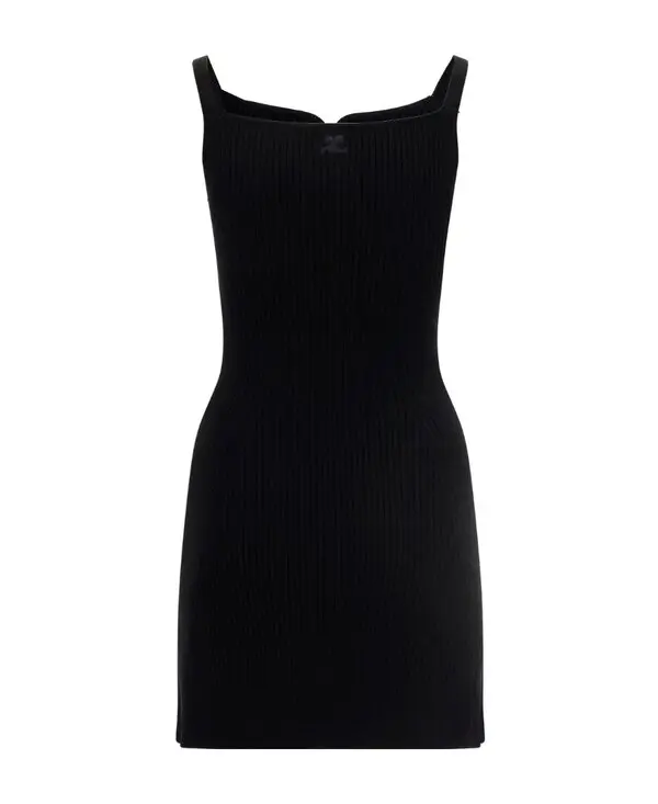 COURREGES Fitted Sweetheart-neck Mini Dress
