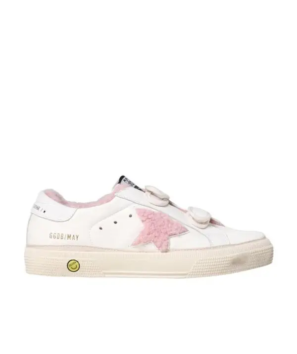 GOLDEN GOOSE Shearling Star-patch Sneakers - White