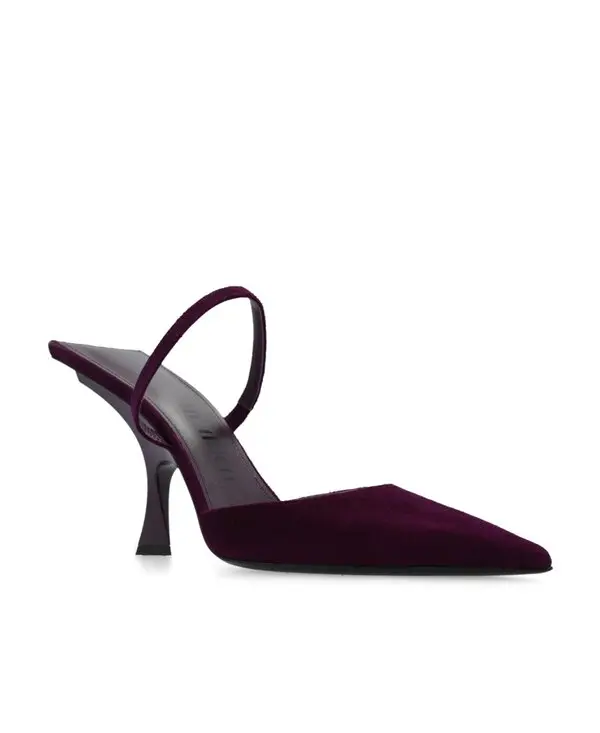 Attico The Ester Pointed Toe Slingback Pumps - Black
