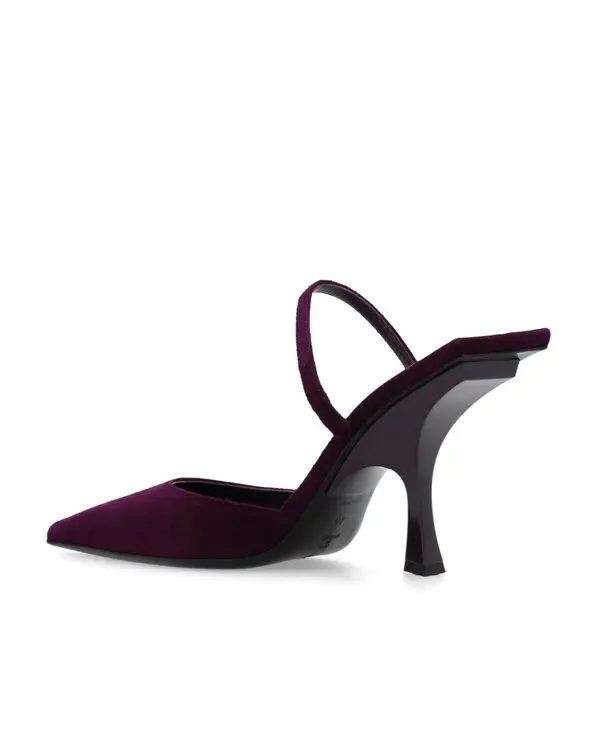 Attico The Ester Pointed Toe Slingback Pumps - Black
