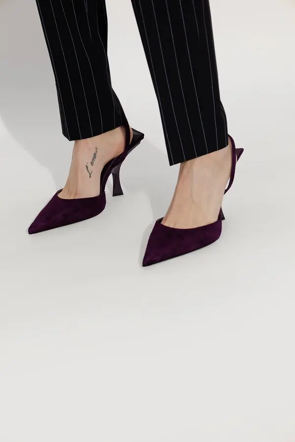 Attico The Ester Pointed Toe Slingback Pumps - Black