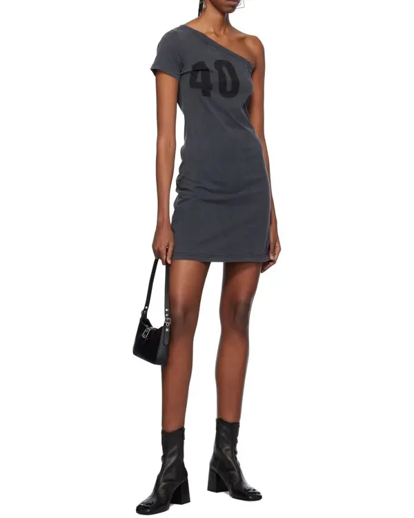 COURREGES Asymmetrical Number Print Mini Dress