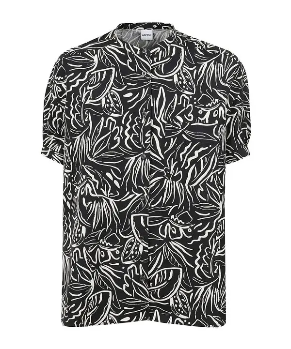 Aspesi Printed Short-sleeve Shirt - Black