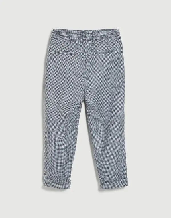 Brunello Cucinelli Cashmere And Silk Houndstooth Flannel Trousers - Sky-blue
