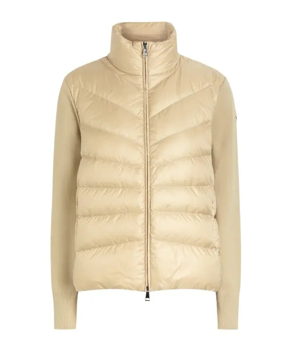 Moncler Quilted Shell And Wool-knit Cardigan