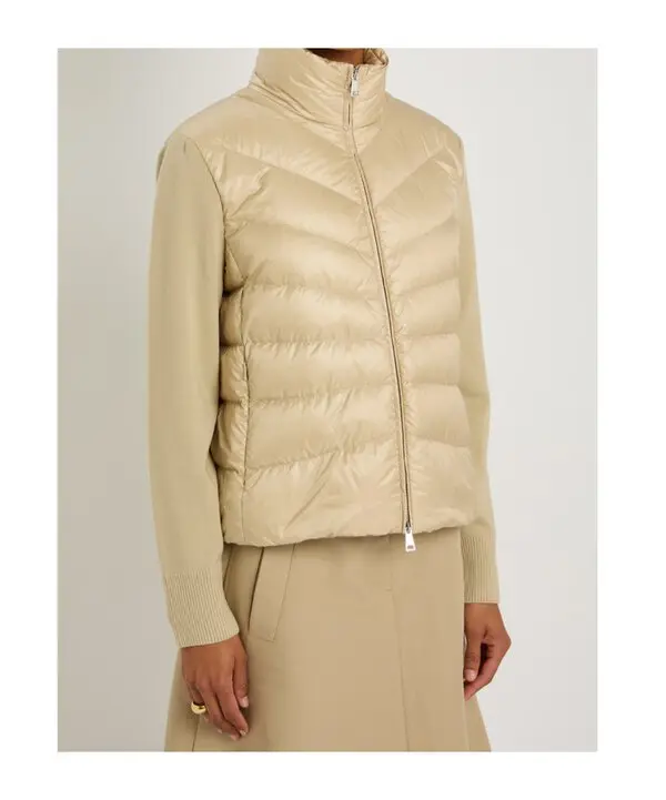 Moncler Quilted Shell And Wool-knit Cardigan