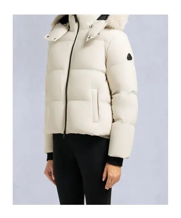 Moose Knuckles Nyluxe Misti Puffer Jacket With Detachable Hood And Fur Trim