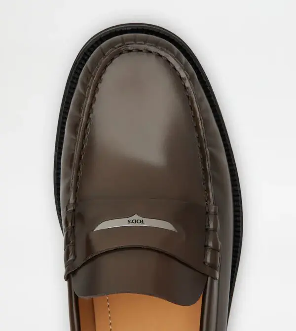 TOD'S Leather Loafers With Metal Inserts