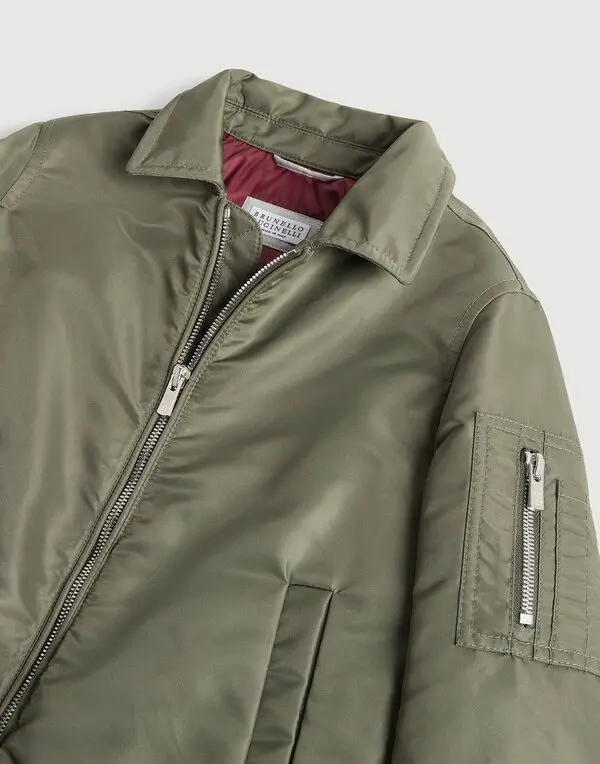 Brunello Cucinelli Water-resistant Techno Satin Bomber Jacket