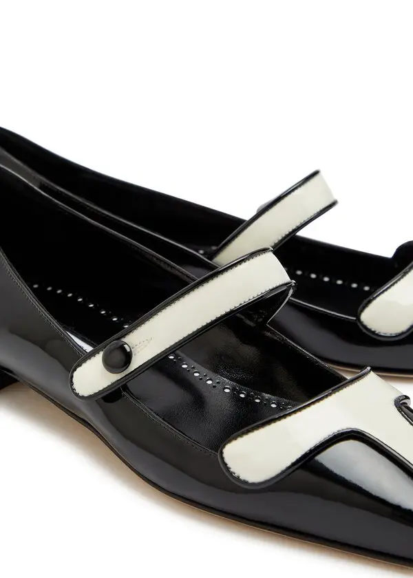 Manolo Blahnik Ganeus Patent Leather Flats