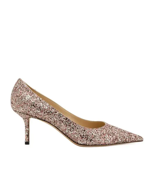 JIMMY CHOO Love 65 Glittered Pumps - Nude