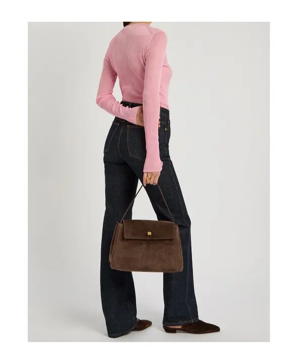Khaite Flap Suede Handbag
