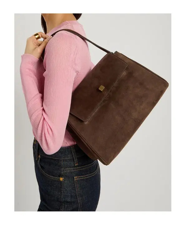 Khaite Flap Suede Handbag