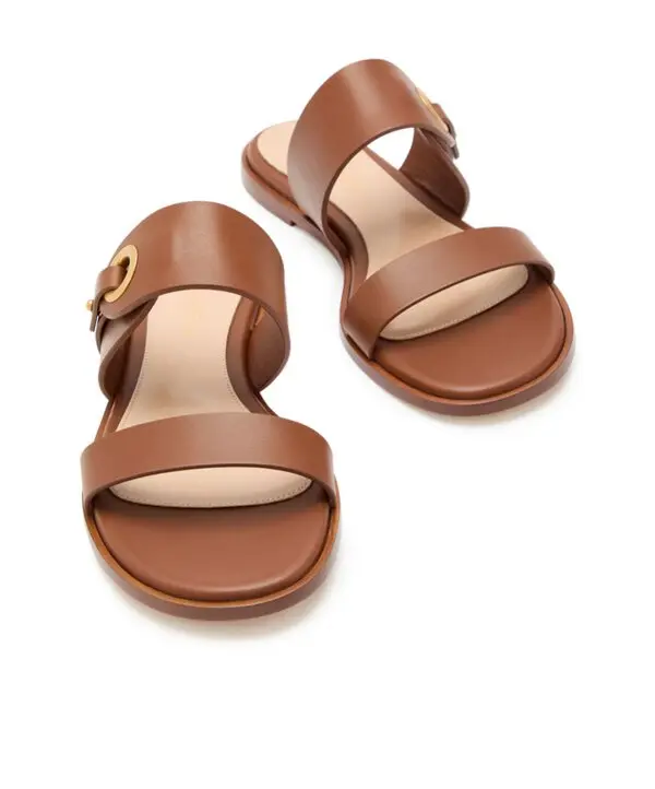 GIANVITO ROSSI Leather Belted Sandals - Brown