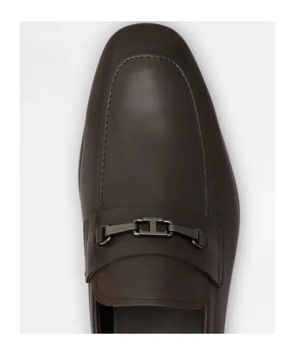 TOD'S Leather Loafers With T-bar Buckle
