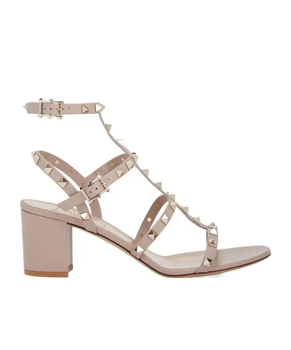 Valentino Garavani Rockstud 60 Leather Sandals - Nude