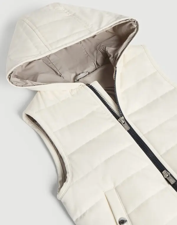 Brunello Cucinelli Stretch Bonded Nylon Hooded Vest With Thermore Padding