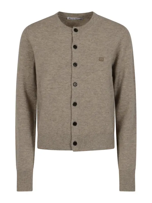 Acne Studios Long-sleeved Crewneck Cardigan - Gray