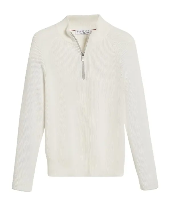 Brunello Cucinelli Half-zip English Rib Sweater
