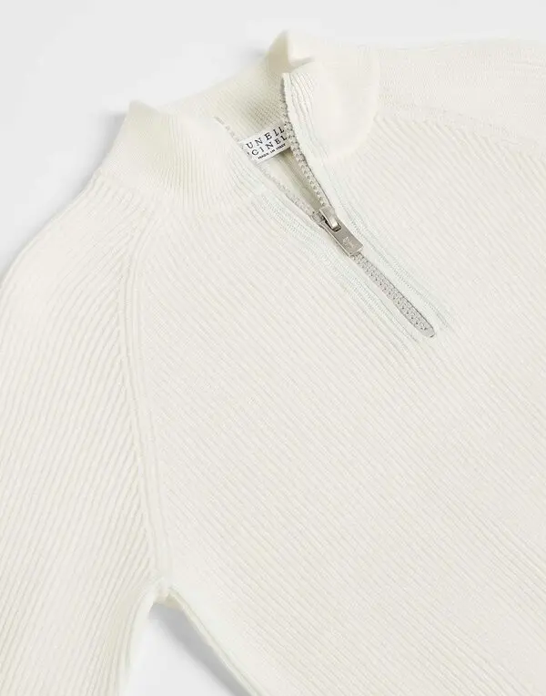 Brunello Cucinelli Half-zip English Rib Sweater