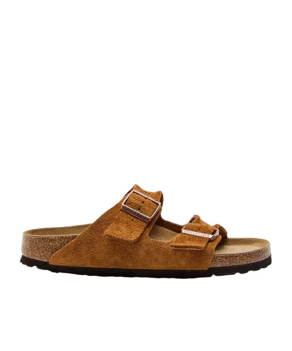 BIRKENSTOCK Arizona Brushed Suede Sliders - Brown
