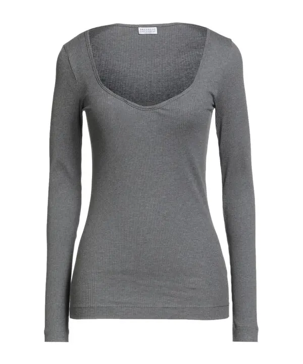Brunello Cucinelli Stretch Knit Long Sleeve Top