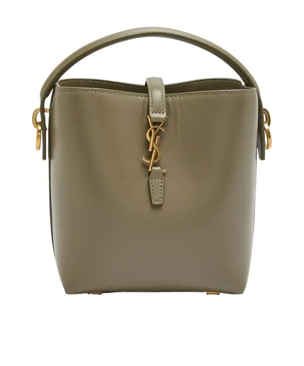 Saint Laurent Le 37 Mini Leather Bucket Bag - Brown