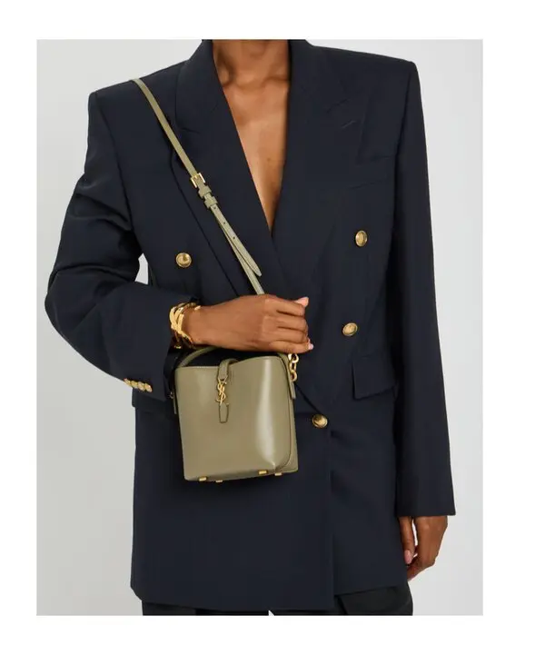 Saint Laurent Le 37 Mini Leather Bucket Bag