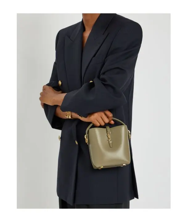 Saint Laurent Le 37 Mini Leather Bucket Bag