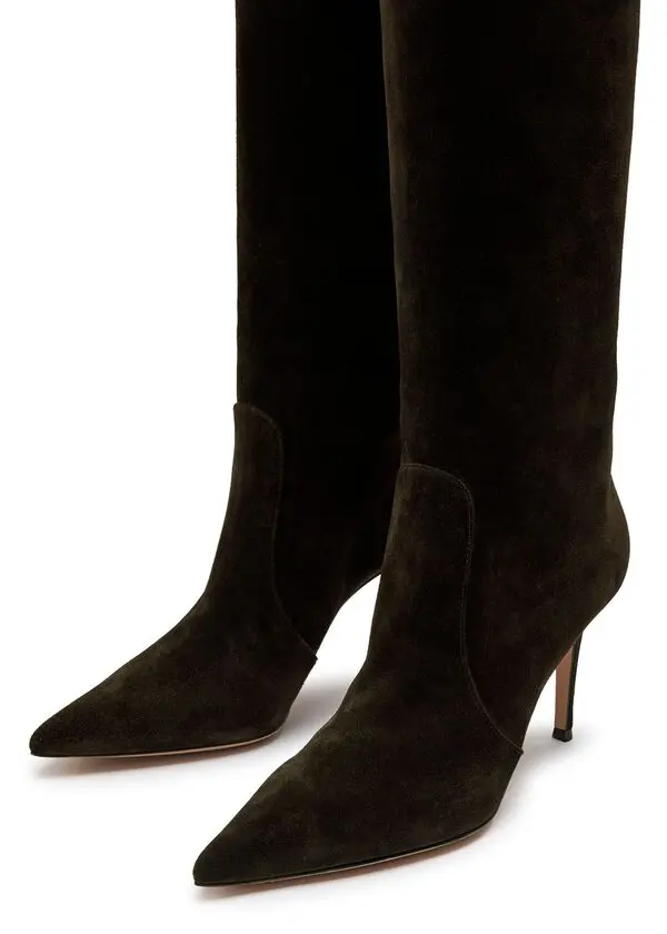 GIANVITO ROSSI Suede Over-the-knee Pointed Toe Boots
