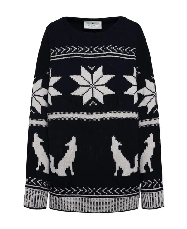 Etro Patterned Jacquard Knitted Jumper