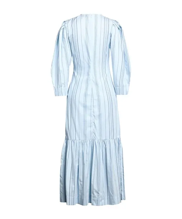 GANNI Striped Long Sleeve Maxi Dress