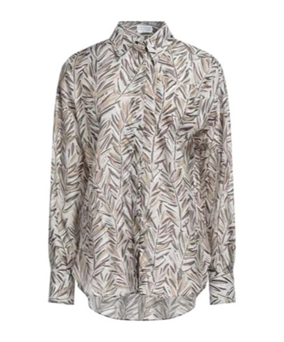 Brunello Cucinelli Floral Print Silk Blouse