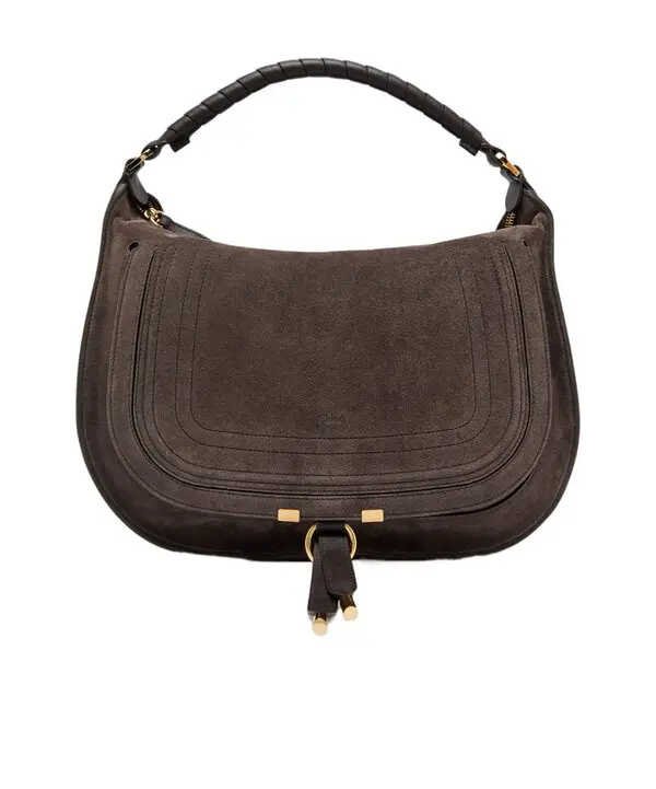 Chloé Marcie Medium Suede Shoulder Bag - Brown