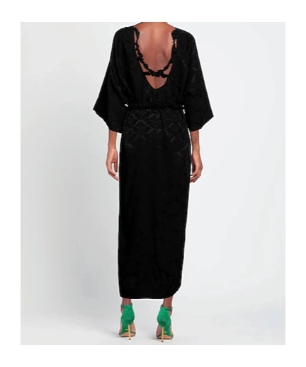 GANNI Long Dress With V-neck And 3/4 Sleeves
