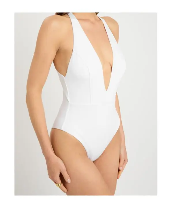 Max Mara Cristel Plunge Halterneck Swimsuit