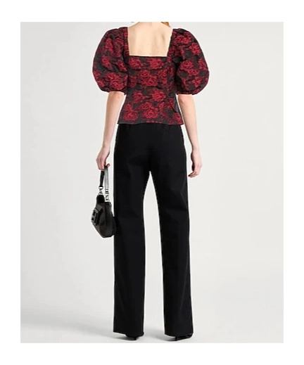 GANNI Peplum Floral Print Shirt