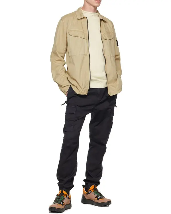 Stone Island Zip-up Shirt Jacket With Logo Detail