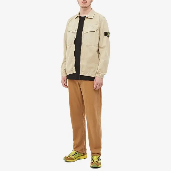 Stone Island Zip-up Shirt Jacket With Logo Detail